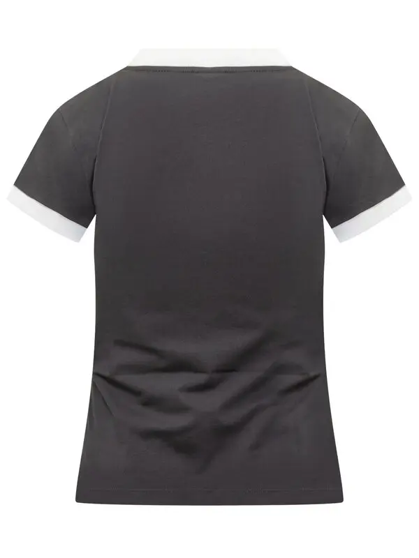 GANNI Cropped Teddy Bear Graphic T-shirt - Phantom Black