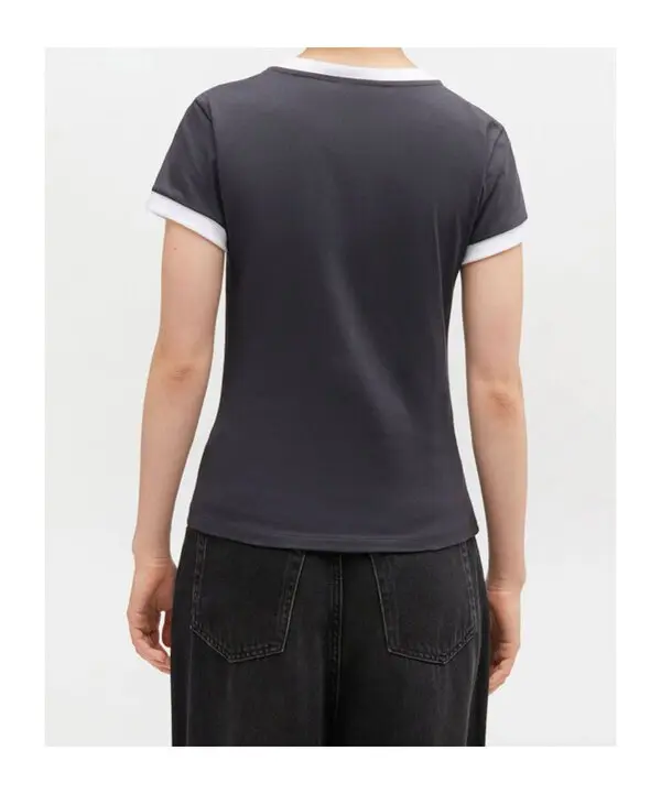 GANNI Cropped Teddy Bear Graphic T-shirt - Phantom Black