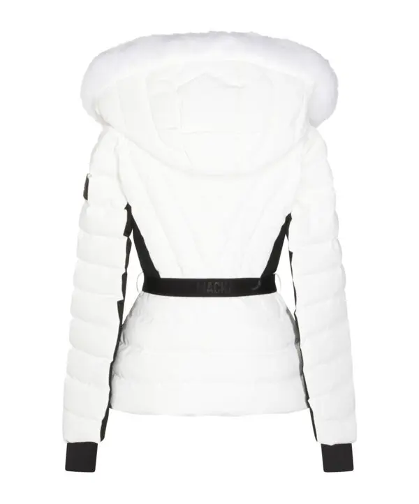Mackage Belted Waist Ski Jacket With Fur-trimmed Hood