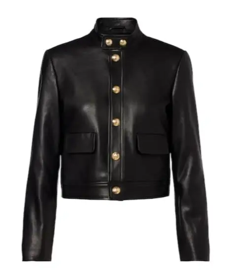 NILI LOTAN Hadley Cropped Leather Jacket