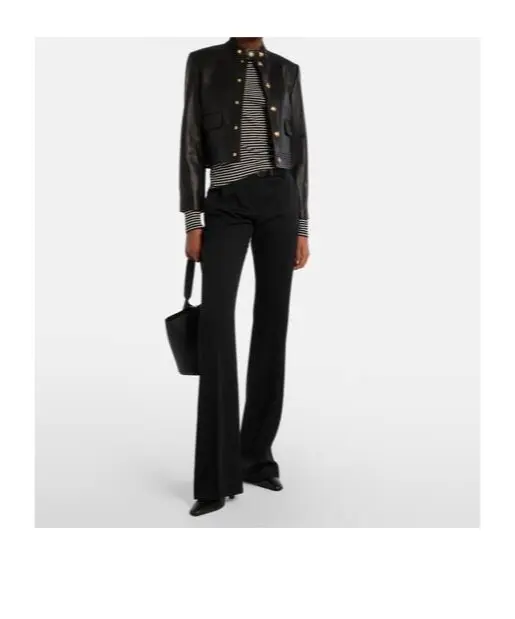 NILI LOTAN Hadley Cropped Leather Jacket