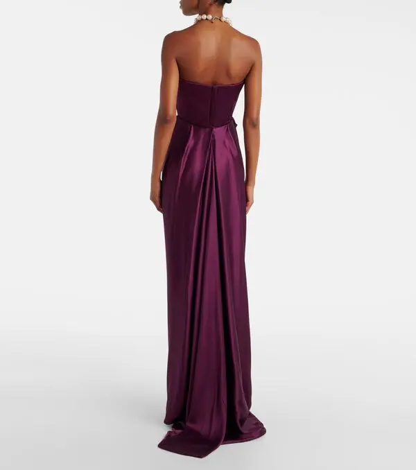 VIVIENNE WESTWOOD Galaxy Draped Crêpe Satin Bustier Gown