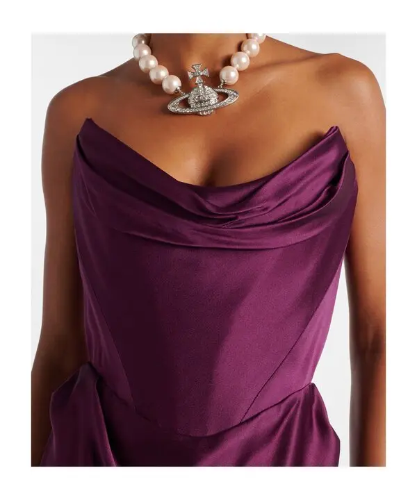 VIVIENNE WESTWOOD Galaxy Draped Crêpe Satin Bustier Gown