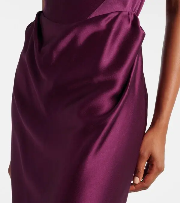 VIVIENNE WESTWOOD Galaxy Draped Crêpe Satin Bustier Gown