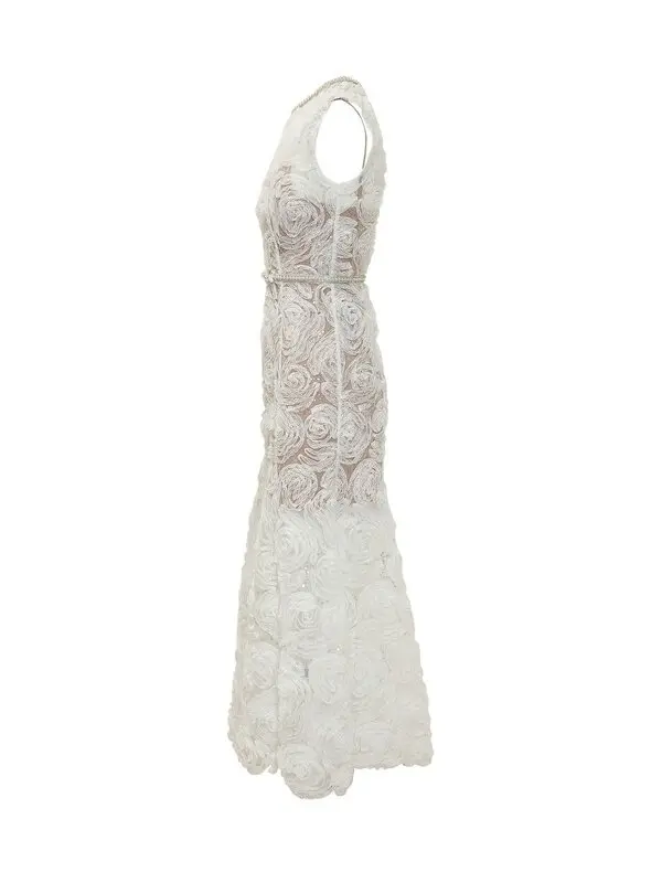 SELF-PORTRAIT Tulle Lace Midi Dress