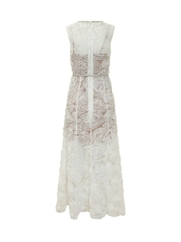 SELF-PORTRAIT Tulle Lace Midi Dress