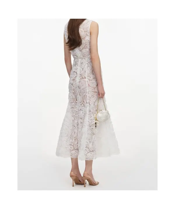 SELF-PORTRAIT Tulle Lace Midi Dress
