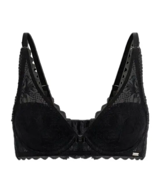 Emporio Armani Underwired Lace Bra - Black