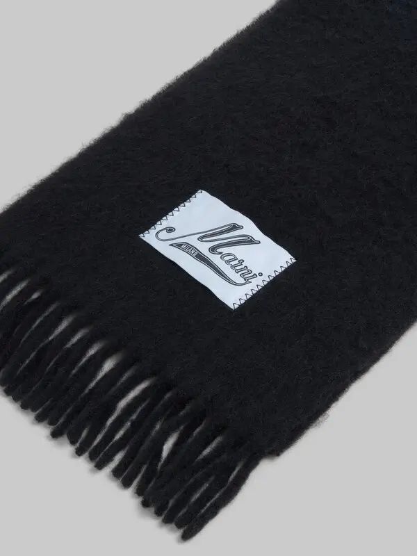 Marni Logo Patch Fringed-edge Scarf
