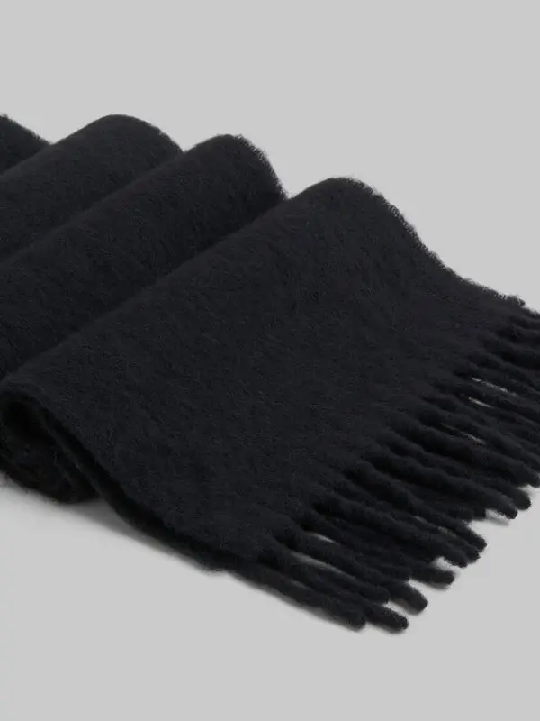 Marni Logo Patch Fringed-edge Scarf
