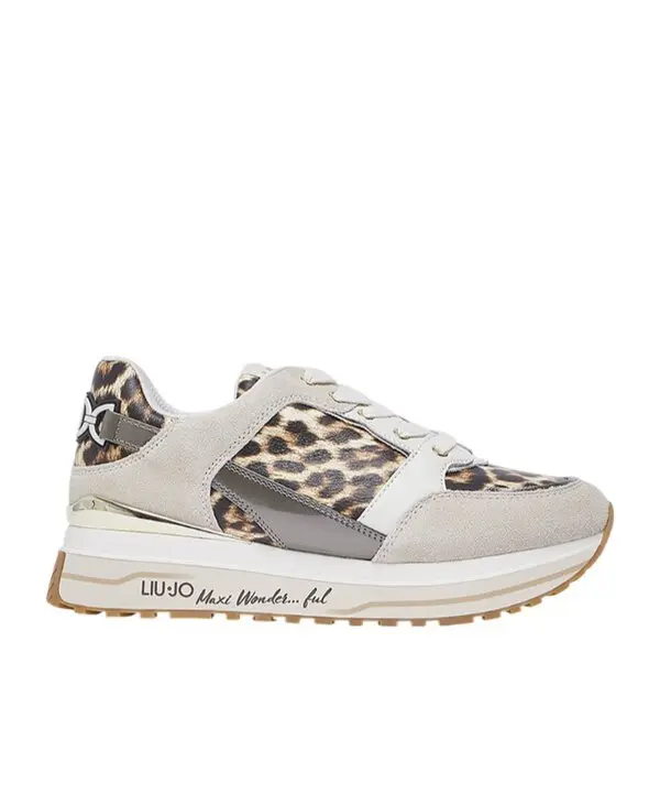 Liu Jo Leopard Printed Lace-up Sneakers