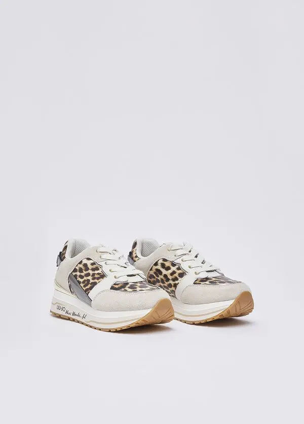 Liu Jo Leopard Printed Lace-up Sneakers