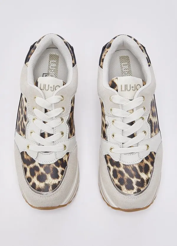 Liu Jo Leopard Printed Lace-up Sneakers