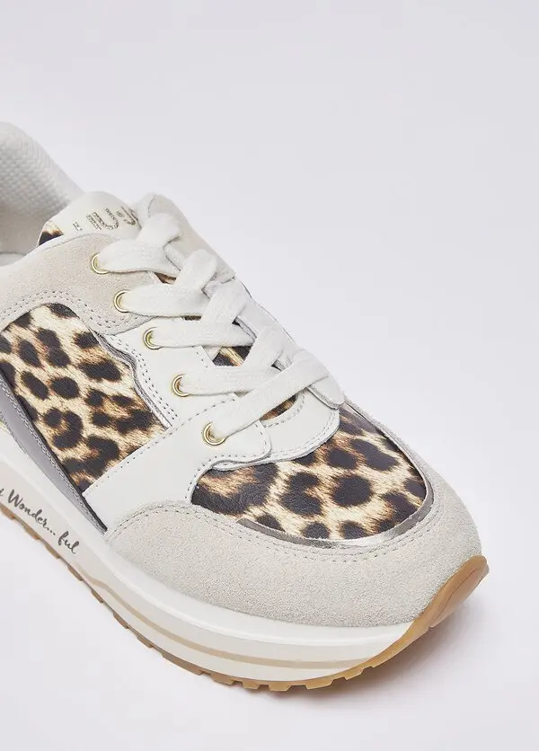 Liu Jo Leopard Printed Lace-up Sneakers