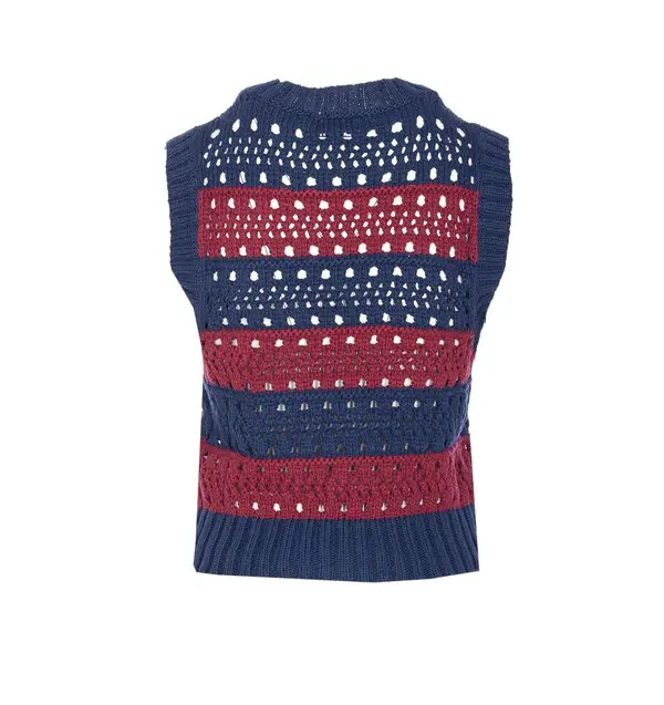 GANNI Striped Knitted Vest