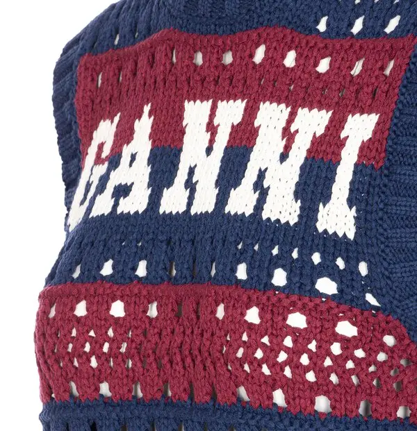 GANNI Striped Knitted Vest