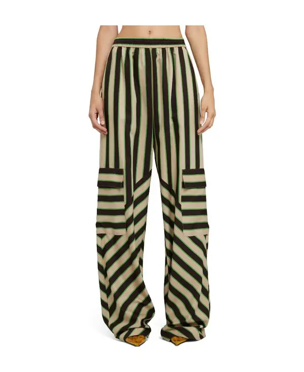 MSGM High-waist Striped Trousers