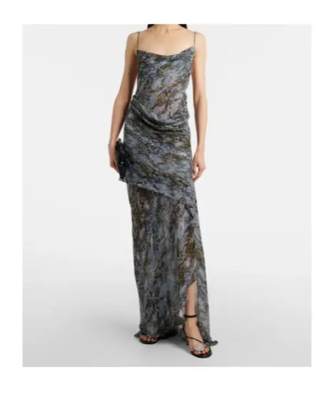 Christopher Esber Snake-print Draped Silk Maxi Dress