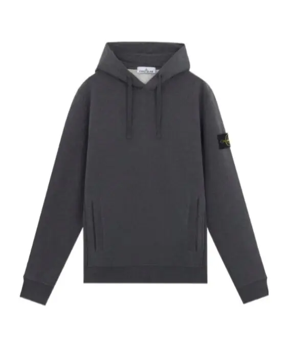 Stone Island Compass Patch Drawstring Hoodie - Dark Grey