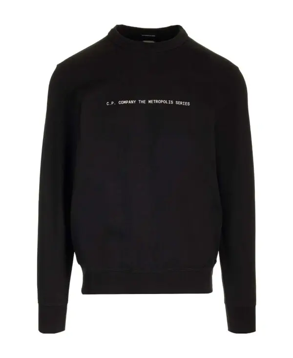C.P. COMPANY Graphic Printed Sleeved Sweatshirt - Black