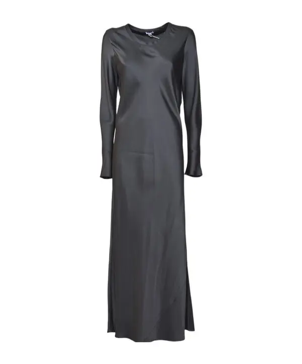 Aspesi Long-sleeved Satin Dress - Black