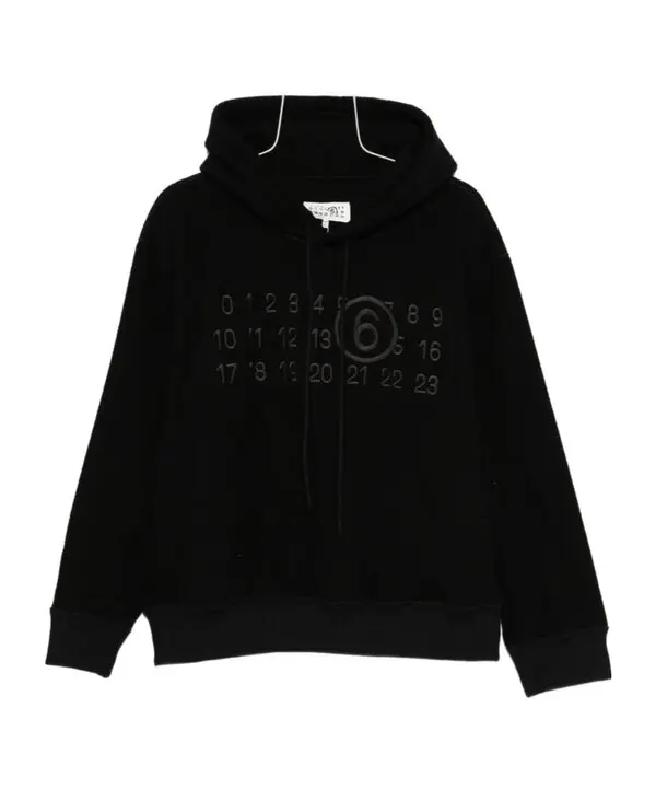 MAISON MARGIELA Numeric Logo Hoodie - Black