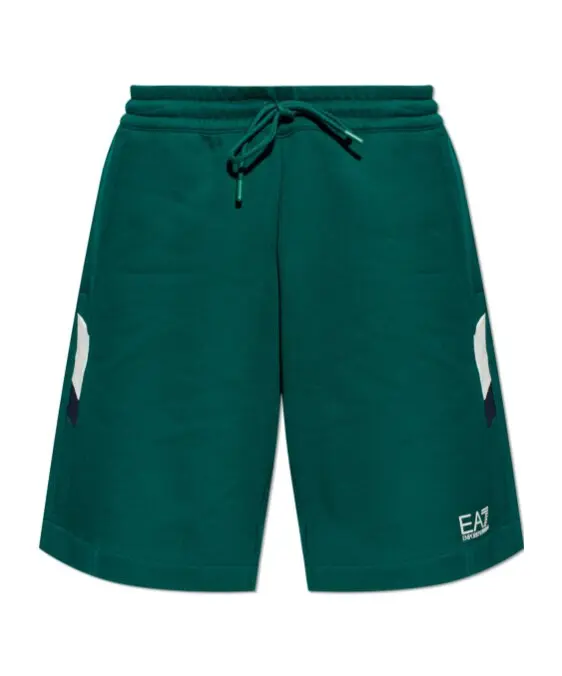 EA7 Logo Print Sweat Shorts