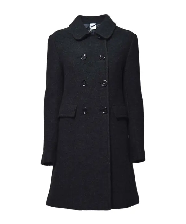 Aspesi Double-breasted Wool Coat - Black