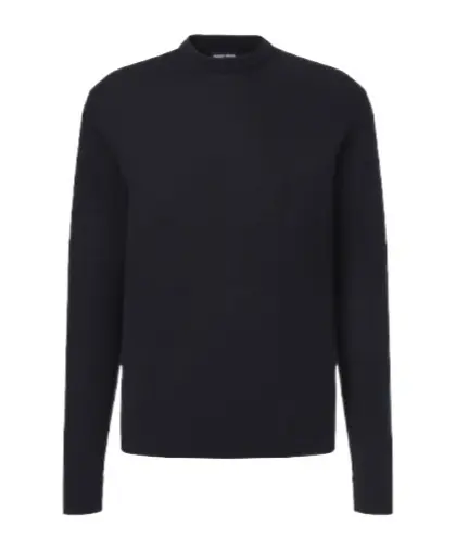 Giorgio Armani Crew Neck Long Sleeve Polo Shirt - Black