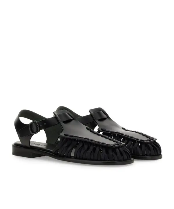Hereu Alaro Leather Sandals - Black