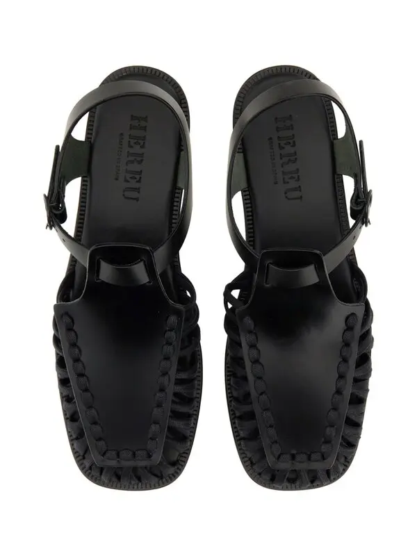 Hereu Alaro Leather Sandals - Black