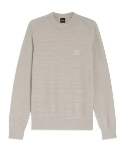 Hugo Boss Crew Neck Appliqué Sweater - Nude