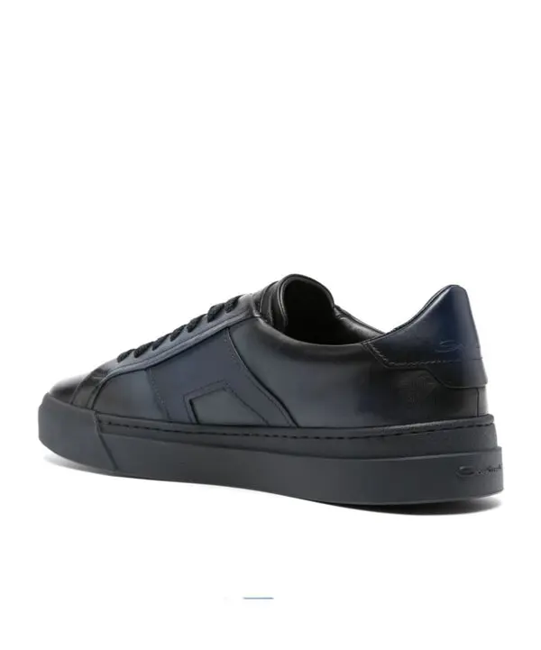 Santoni Logo Debossed Almond Toe Sneakers
