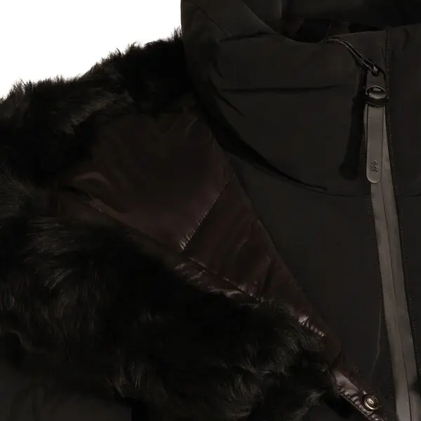 Mackage Hooded Fur-trim Belted Waist Coat