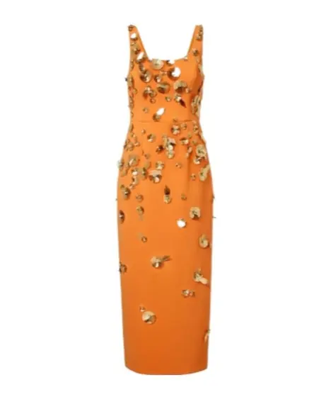 Carolina Herrera Floral-appliqué Gown - Orange