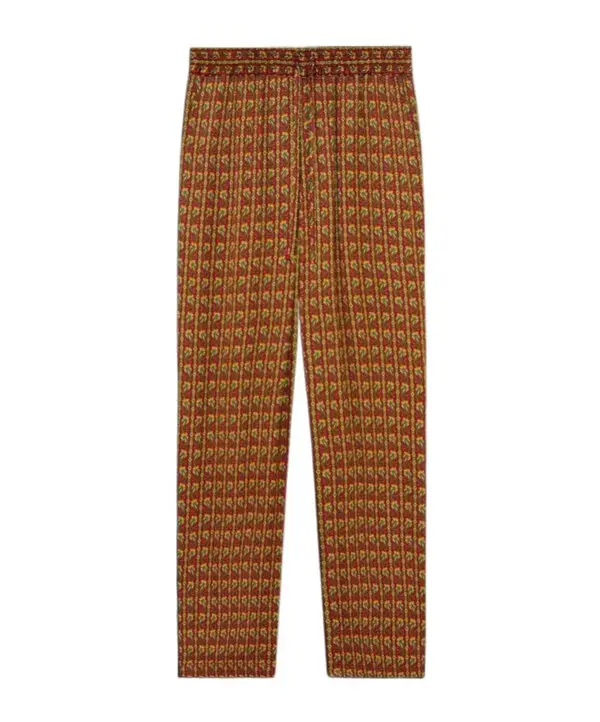 Drole De Monsieur Paisley Printed Straight-leg Trousers - Red