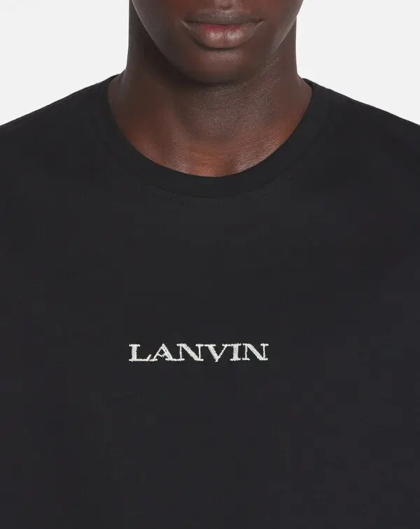 LANVIN Logo Embroidered Crewneck T-shirt
