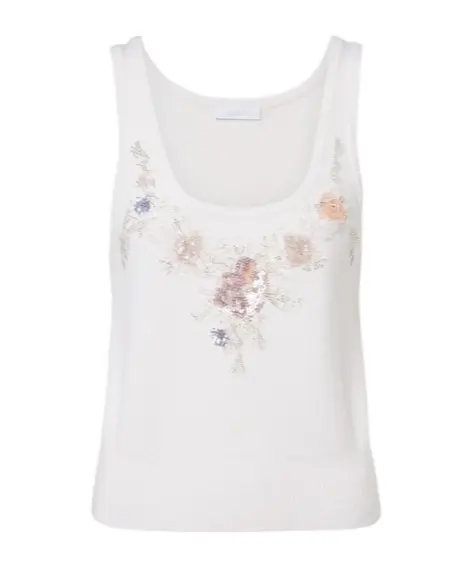 Rabanne Sequined Wool And Cashmere Top - White