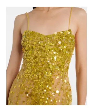 Attico Sequined Sheer Mesh Gown