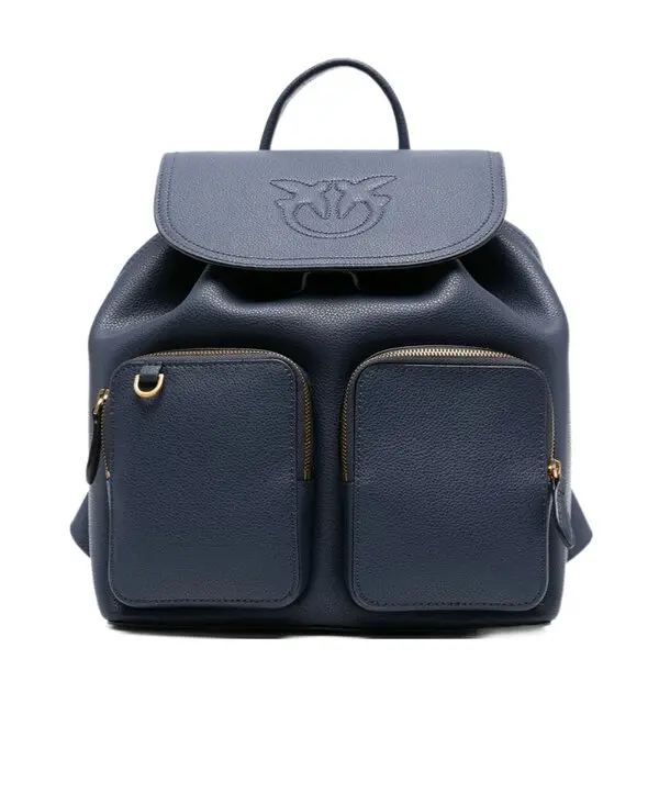 Pinko Love Birds Embossed Backpack - Black
