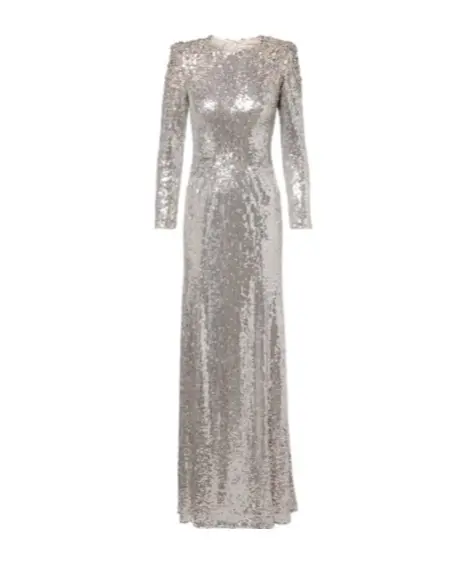 Jenny Packham Dulcet Sequined Gown - Gray