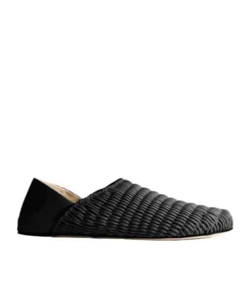 J.W.ANDERSON Slipper Mules In Woven Leather - Black