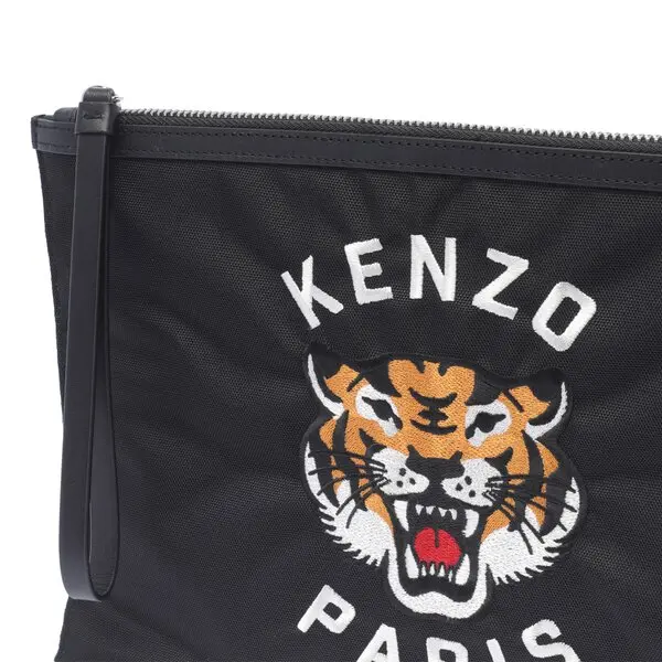 Kenzo Tiger Embroidered Zip-up Pouch