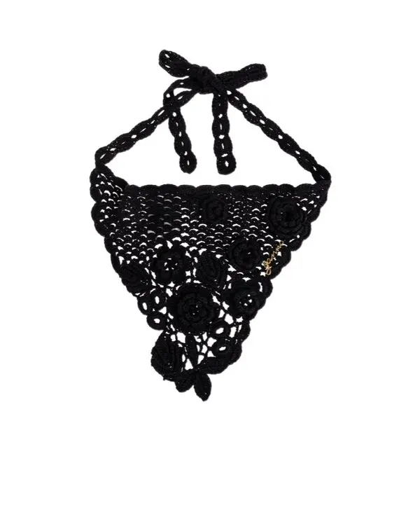GANNI Floral Organic Cotton Hair Accessory - Black