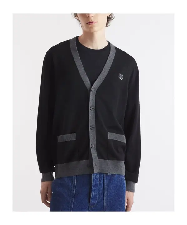 Maison Kitsuné Bold Fox Head Patch V-neck Cardigan