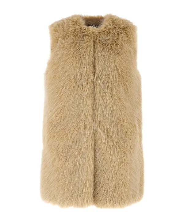 Herno Faux-fur Sleeveless Gilet - Nude