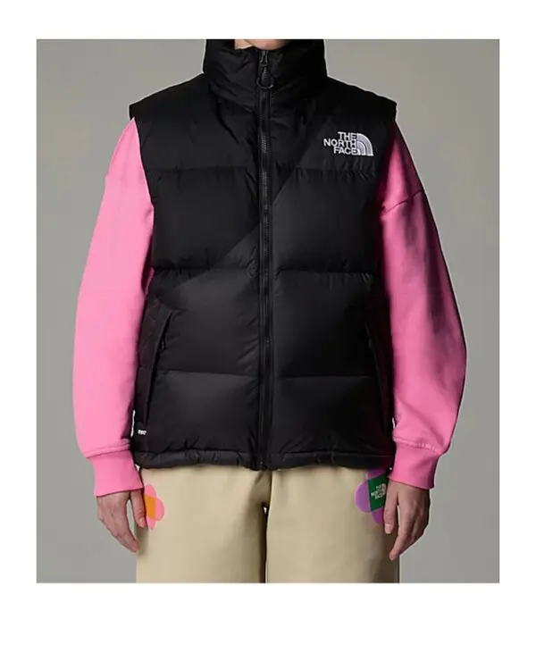 The North Face Logo-embroidered Quilted Down Gilet - Black-bituminous Ash