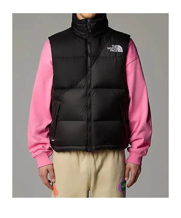The North Face Logo-embroidered Quilted Down Gilet - Black-bituminous Ash