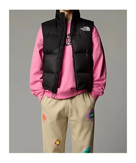 The North Face Logo-embroidered Quilted Down Gilet - Black-bituminous Ash