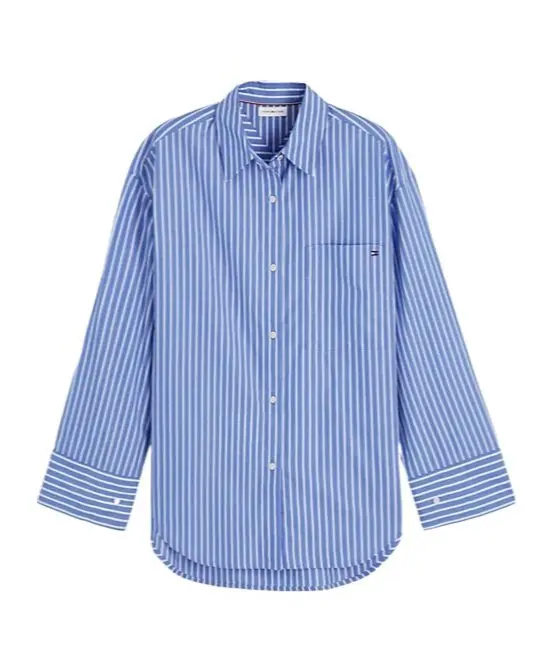 Tommy Hilfiger Striped Cotton Shirt - Stacked / Verona Blue